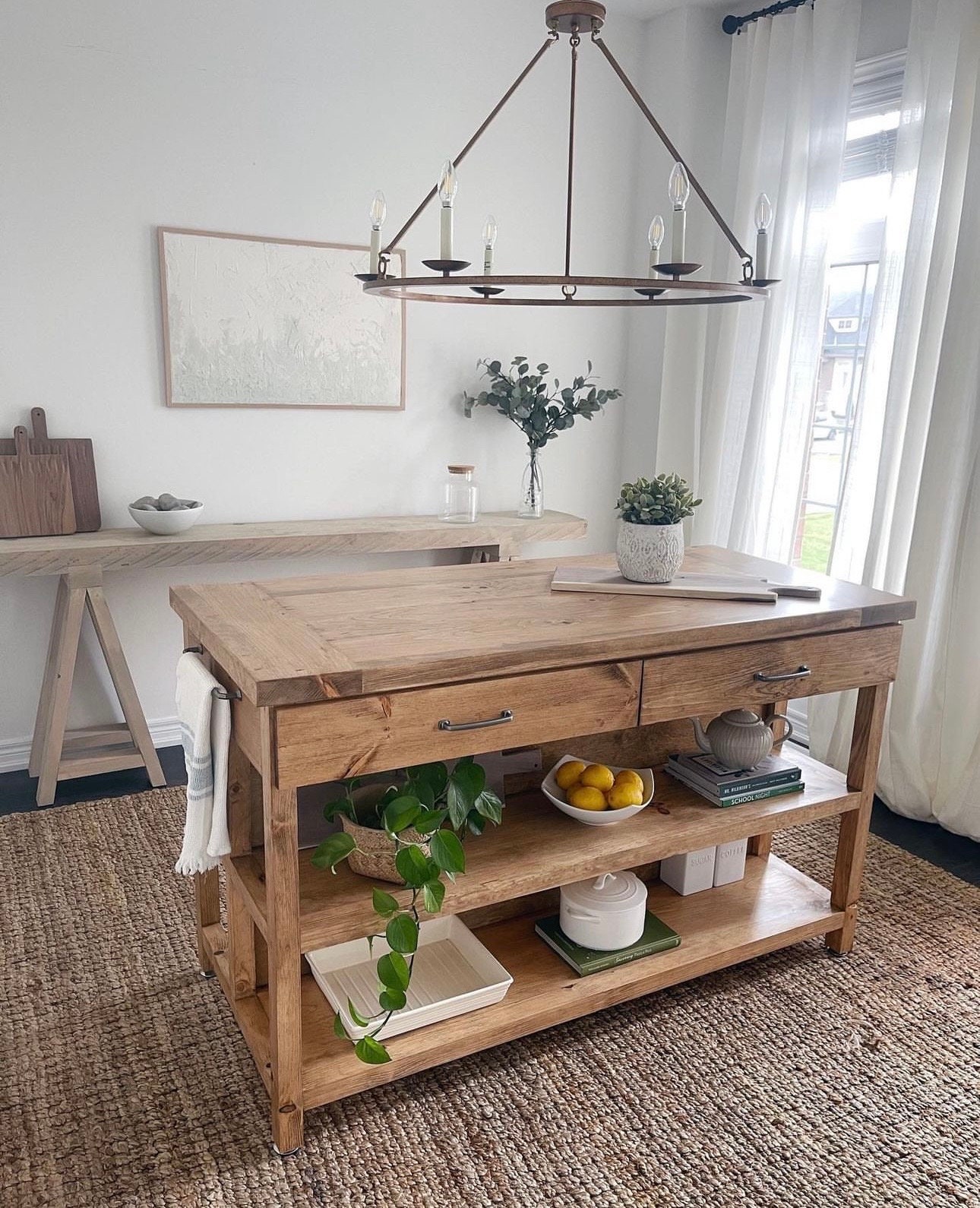 Custom Solid Wood Kitchen Island - Etsy