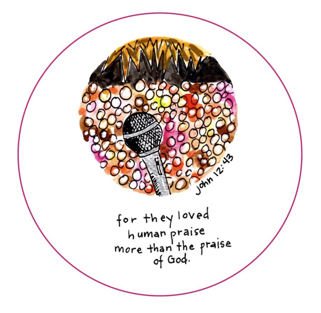 Microphone Scripture Sticker: Bible Verse, Watercolor Art Decal - Etsy