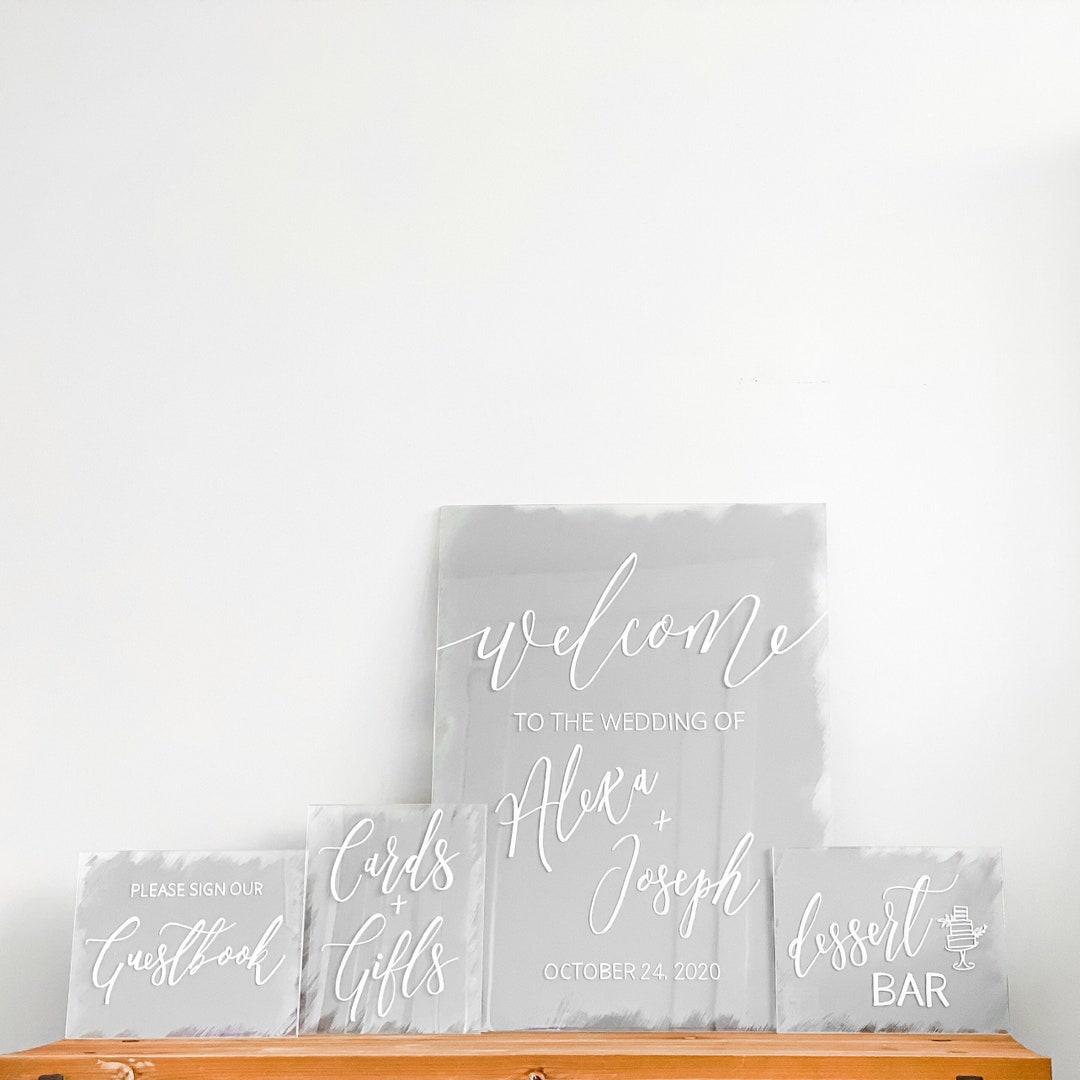 Acrylic Sign, Acrylic Wedding Sign Bundle, Wedding Welcome Sign ...