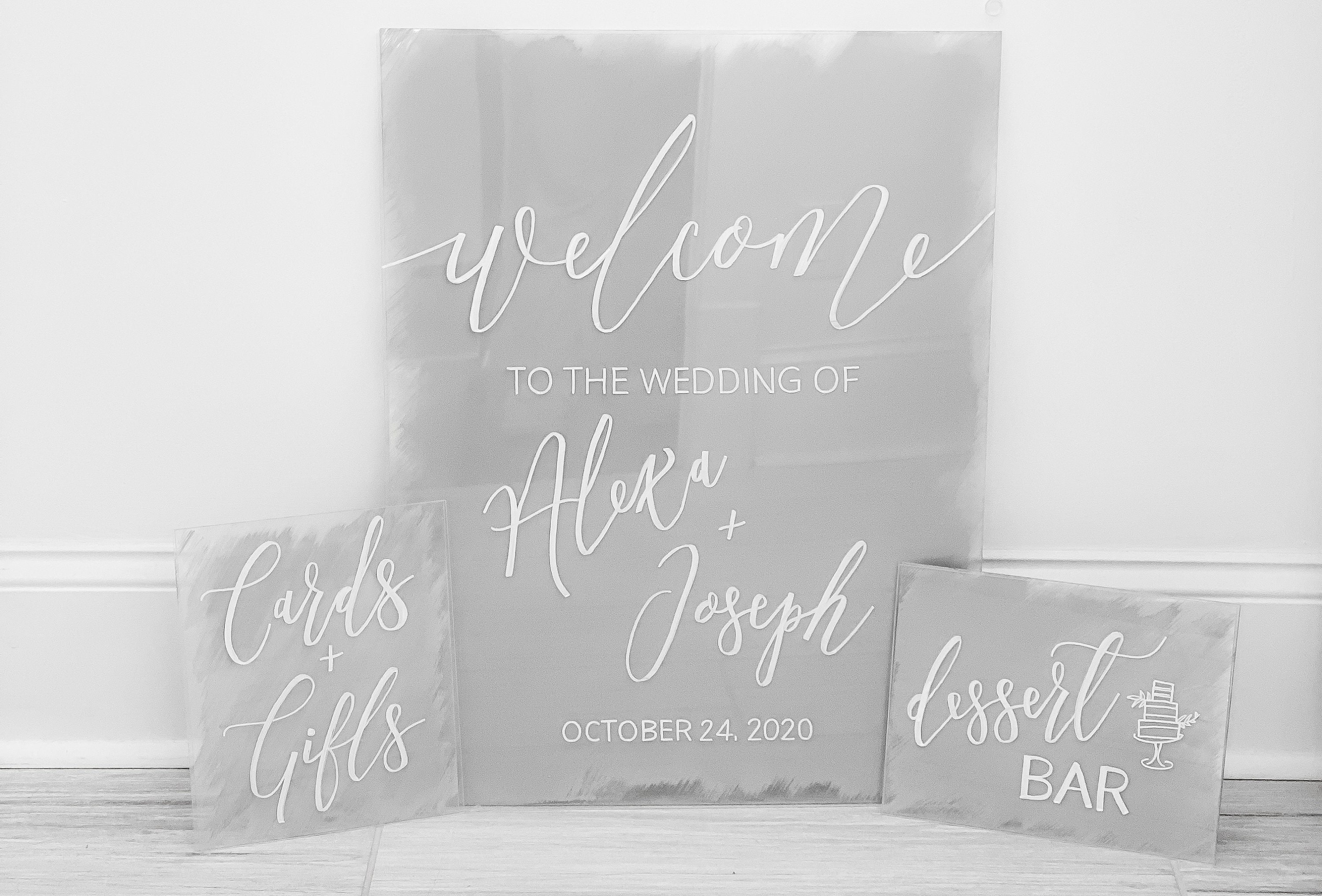 Acrylic Wedding Sign Bundle Wedding Welcome Sign Painted - Etsy