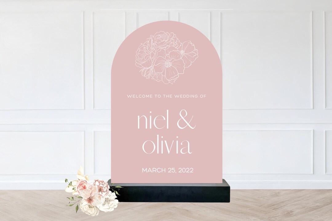 Arched Modern Wedding Sign, Custom Arch Welcome Sign, PVC Wedding ...