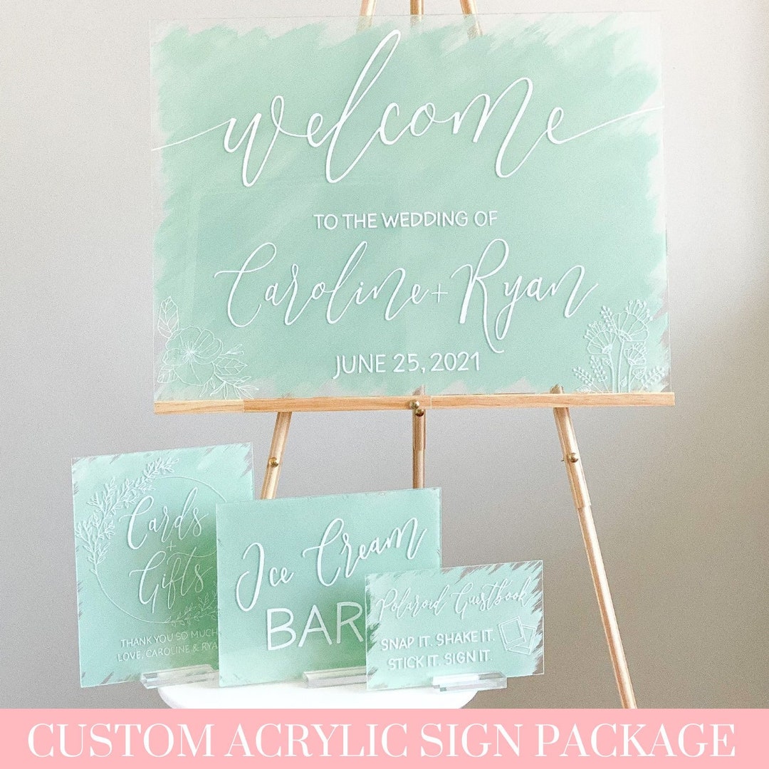 Acrylic Wedding Sign Bundle, Wedding Welcome Sign, Painted Acrylic ... Acrylic Wedding Sign Bundle, Wedding Welcome Sign, Painted Acrylic ...
