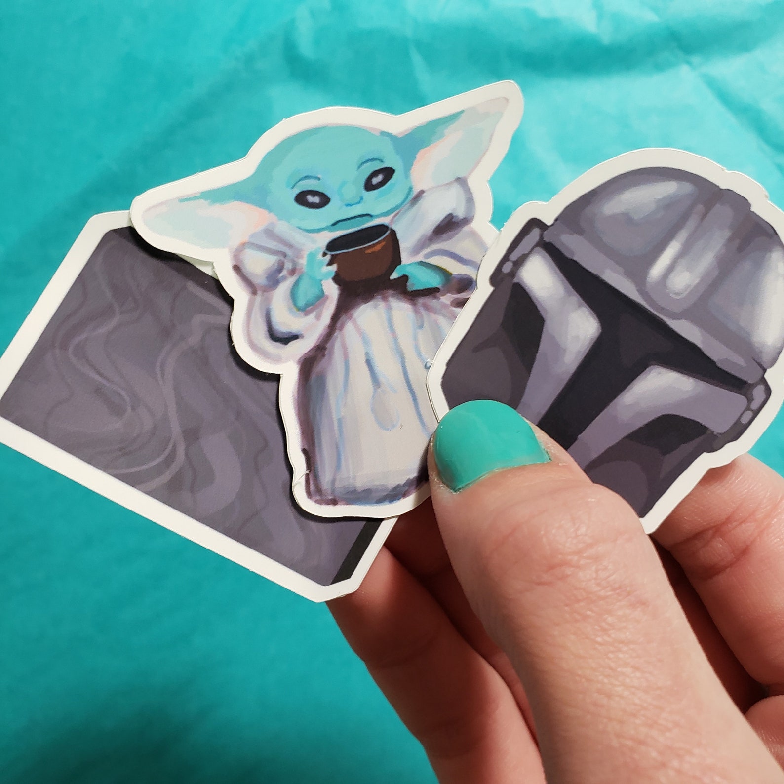 The Mandalorian Vinyl Stickers Set of 3 Vinyl Stickers - Etsy