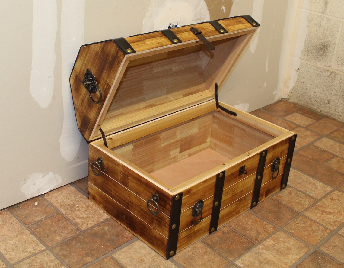 Natural Wooden Treasure Chest - Etsy