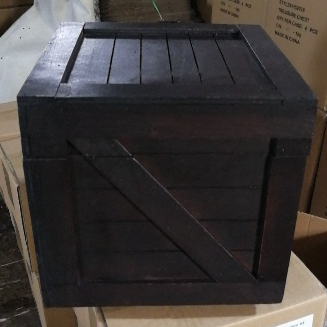 Square Wooden Storage Chest - Etsy