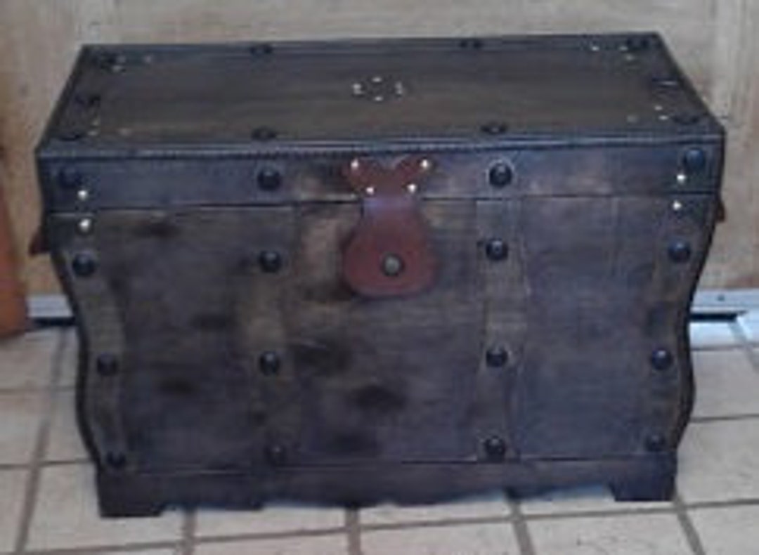 Antique Style Large Wooden Trunk - Etsy