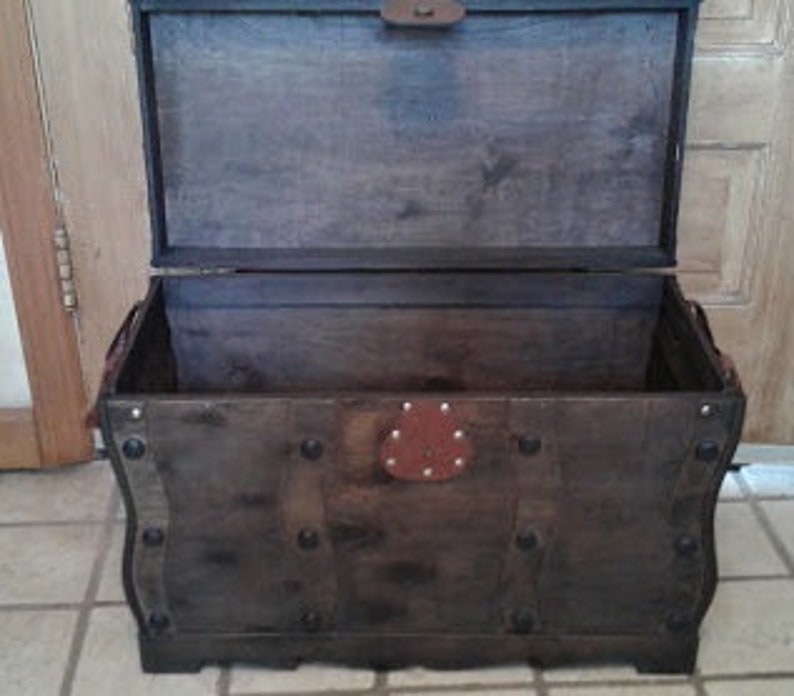 Antique Style Large Wooden Trunk - Etsy