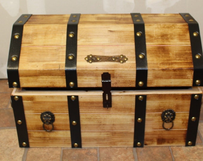 Natural Wooden Treasure Chest - Etsy
