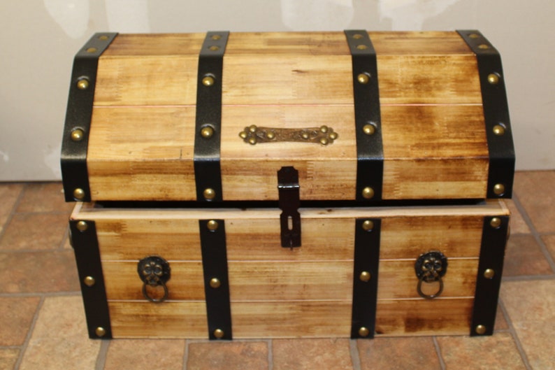 Natural Wooden Treasure Chest - Etsy
