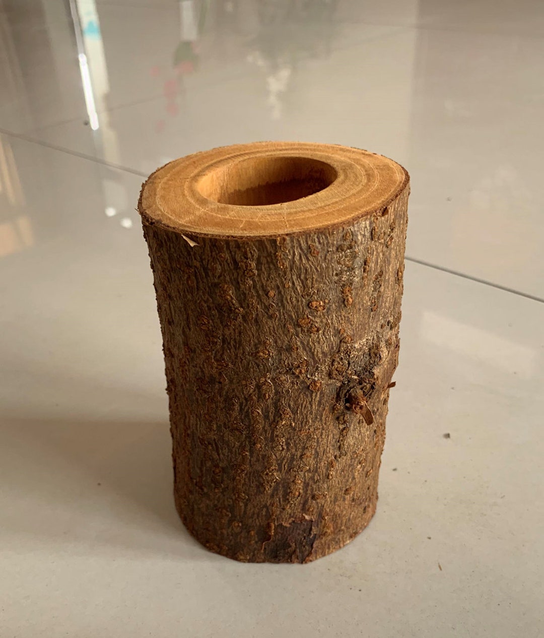 Tree Stump Tea Light Rustic Candle Holder - Etsy