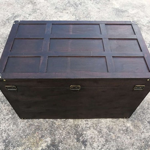 Rustic Large Wooden Storage Trunk - Etsy