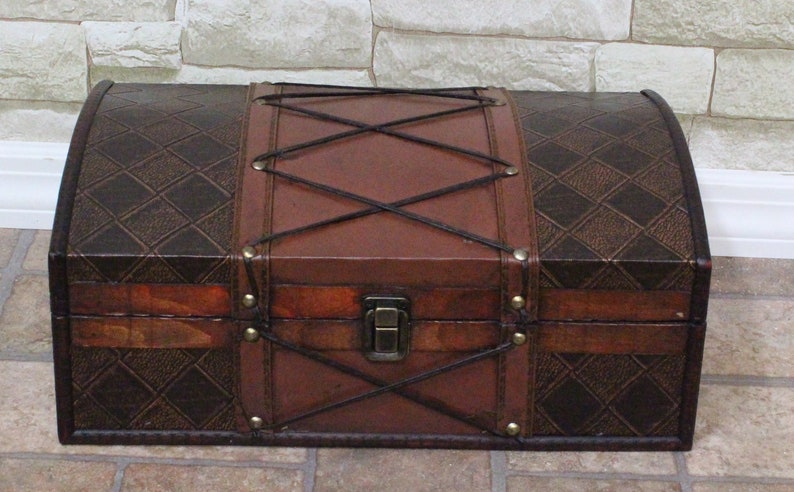 Decorative Wood and Leather Box - Etsy