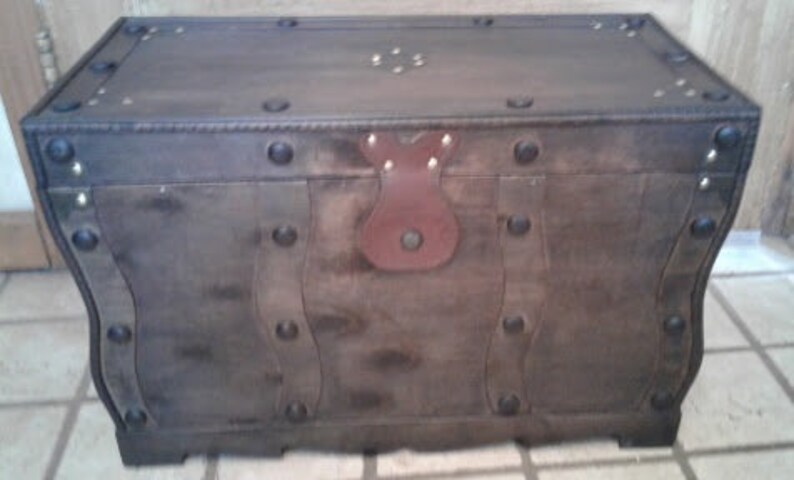 Antique Style Large Wooden Trunk - Etsy