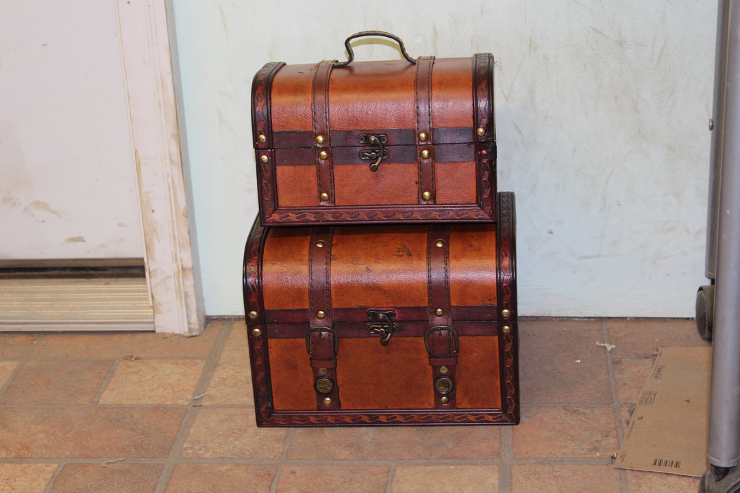 Tan Leather Treasure Boxes - Etsy