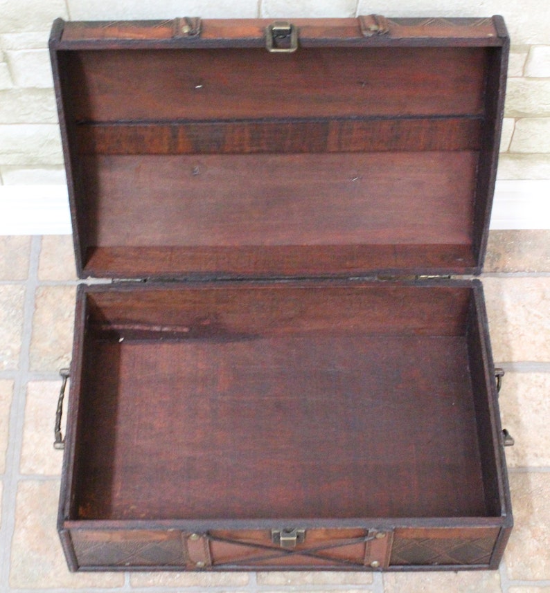 Decorative Wood and Leather Box - Etsy