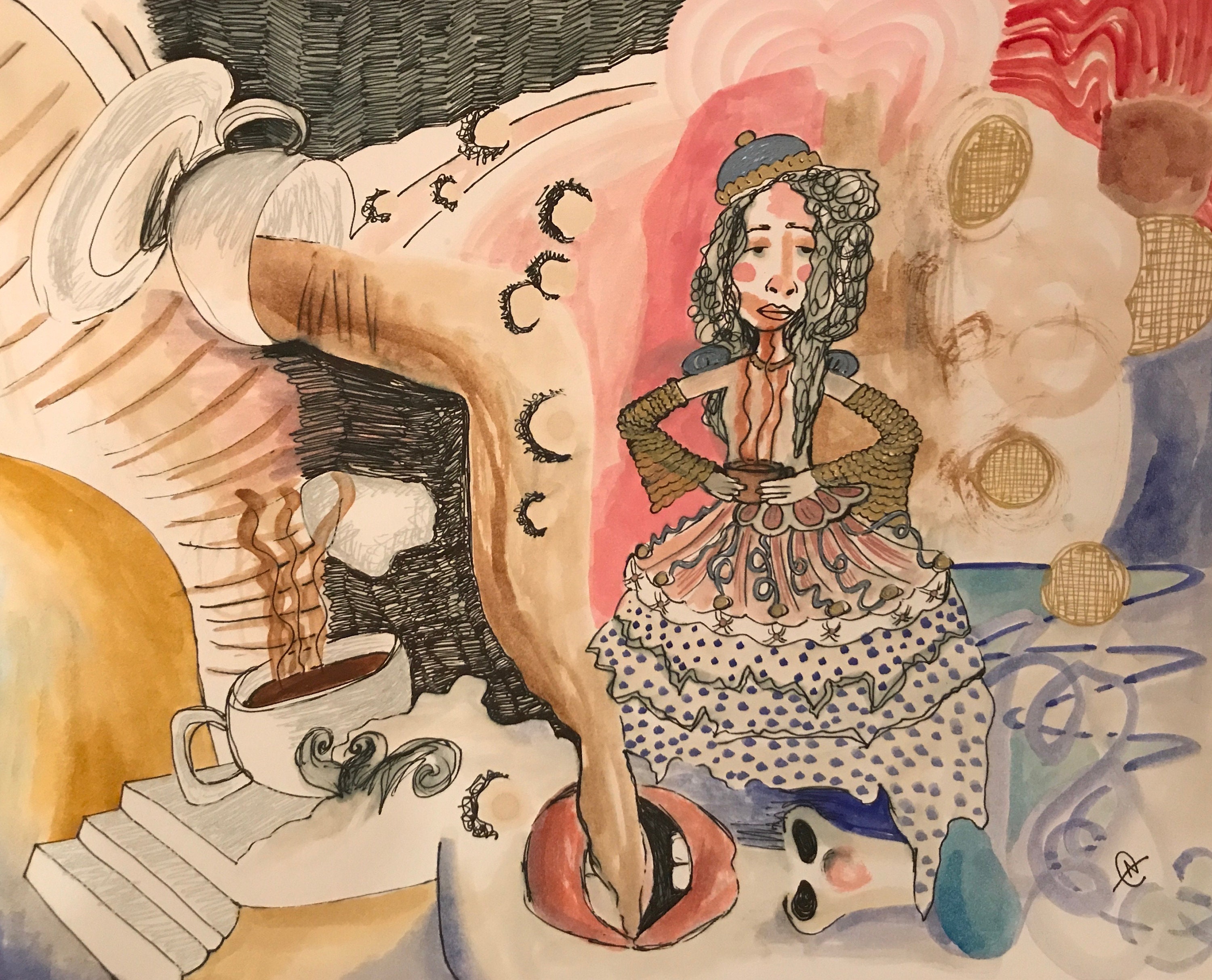 Coffeetopia / Estampado de arte psicodélico / Arte mural de - Etsy España