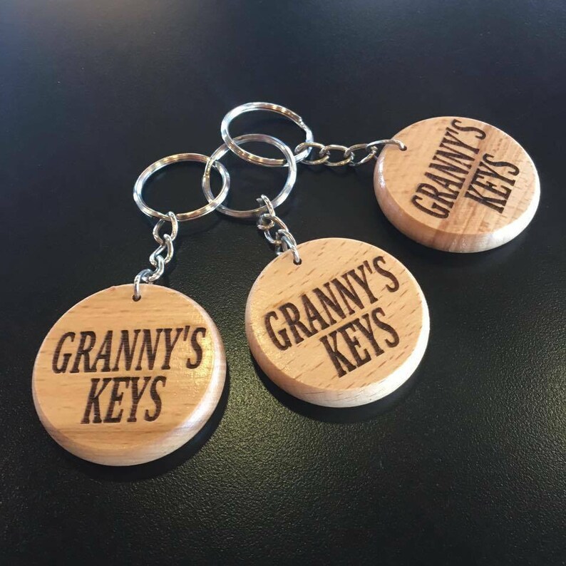 Engraved Wooden Keyring Keychain Key Tag | Etsy