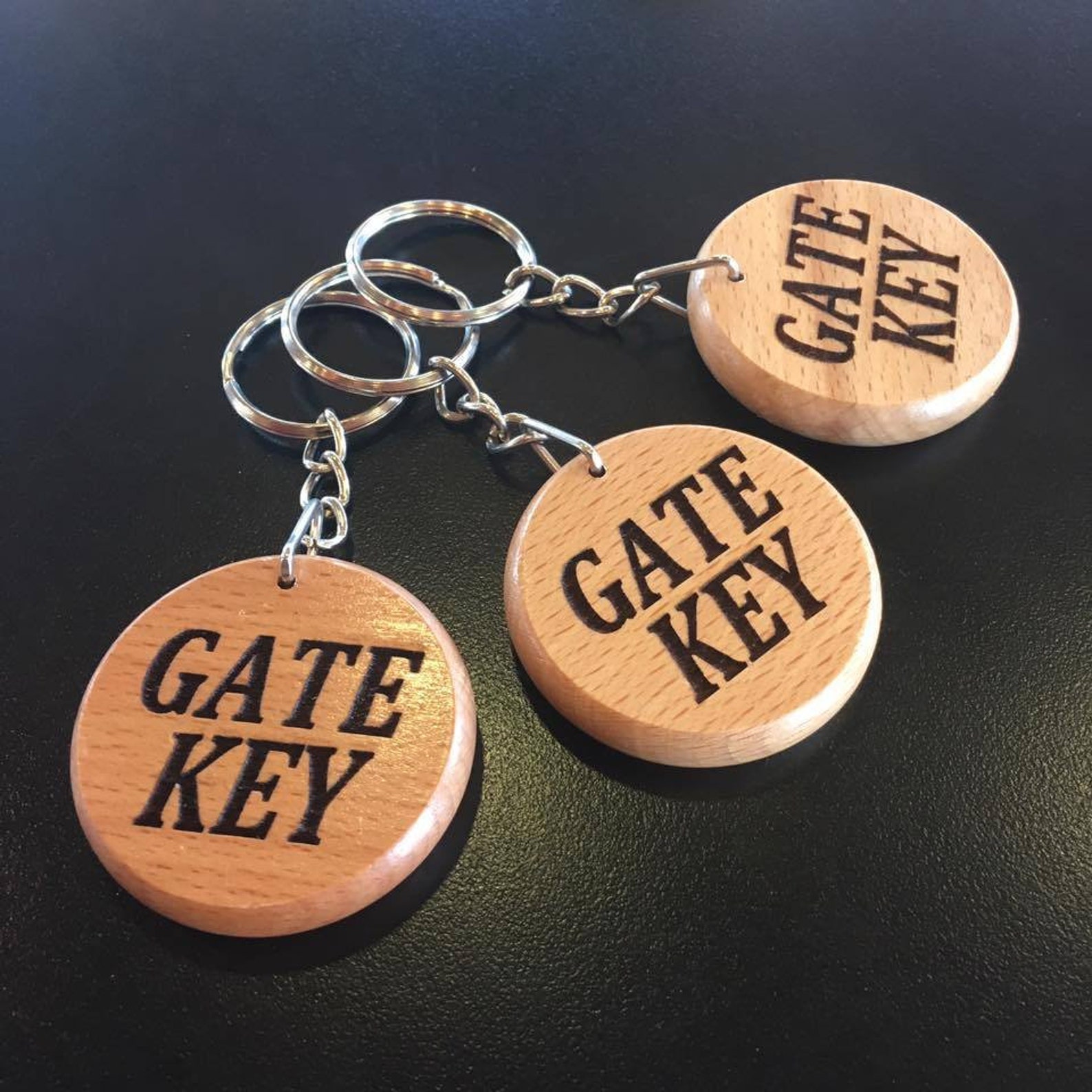 Engraved Wooden Keyring Keychain Key Tag - Etsy UK