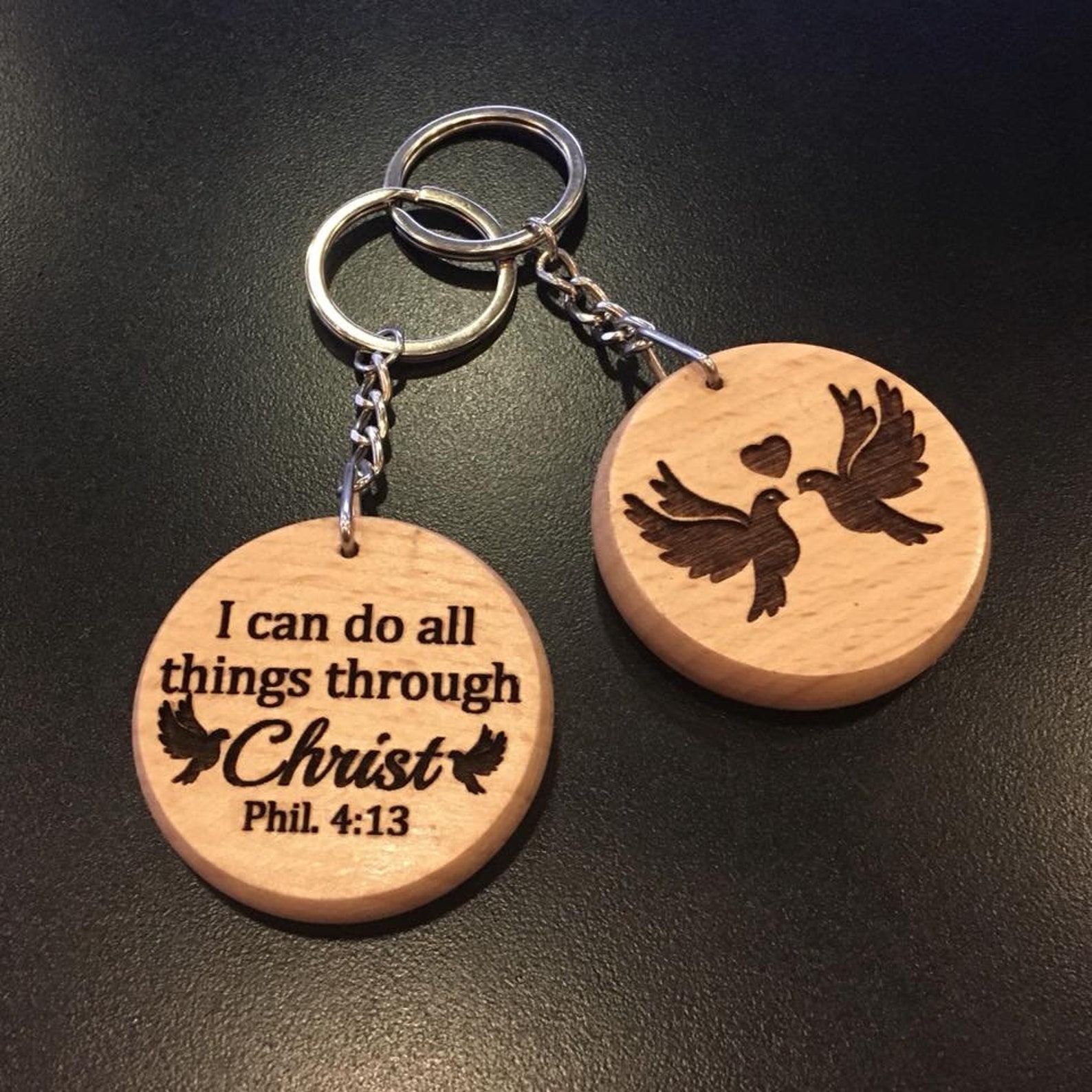 Bible Scriptures Engraved Wooden Keyring Keychain Christian - Etsy UK
