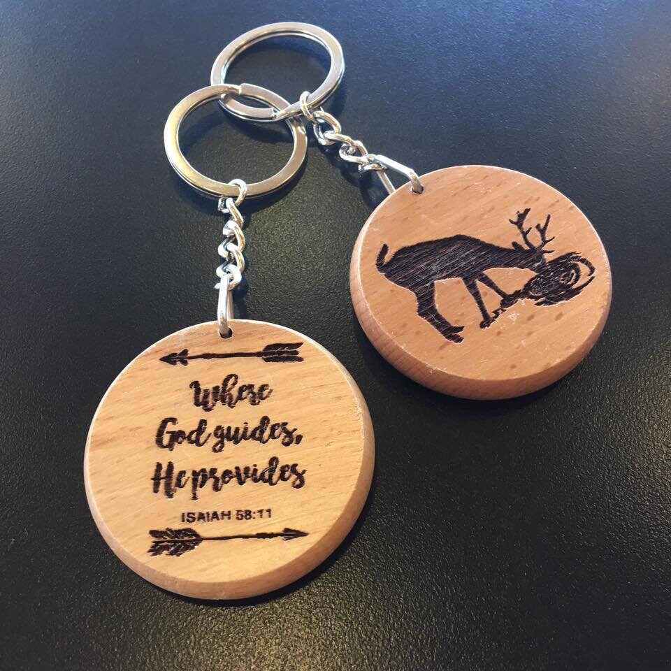 Bible Scriptures Engraved Wooden Keyring Keychain Christian | Etsy