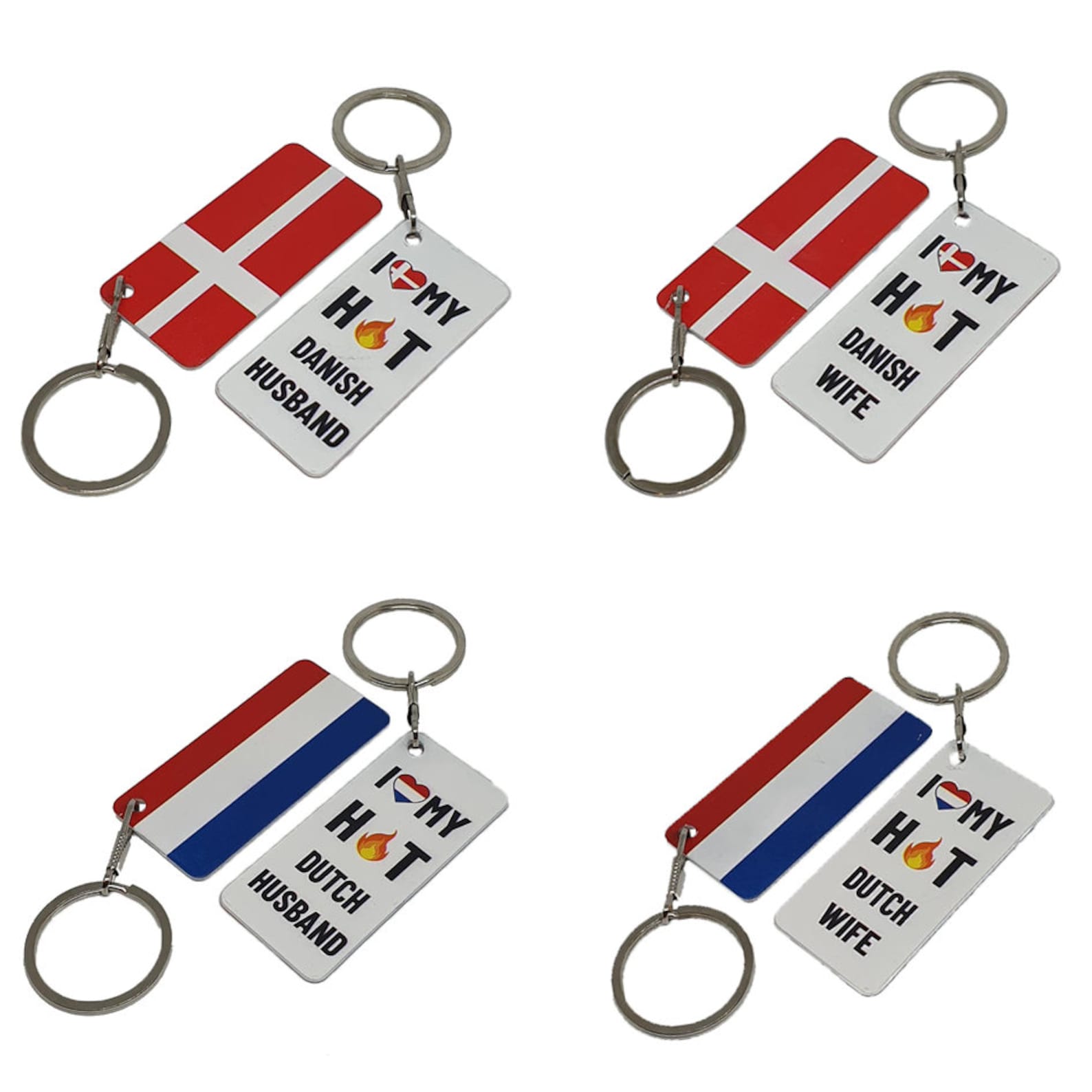 Keyring Keychain for Wife & Husband With Flag India Estonia - Etsy UK