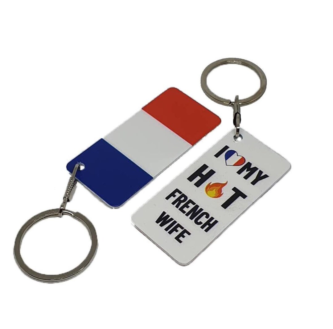 France Flag Keyring With I Love My French Wife or Husband - Etsy