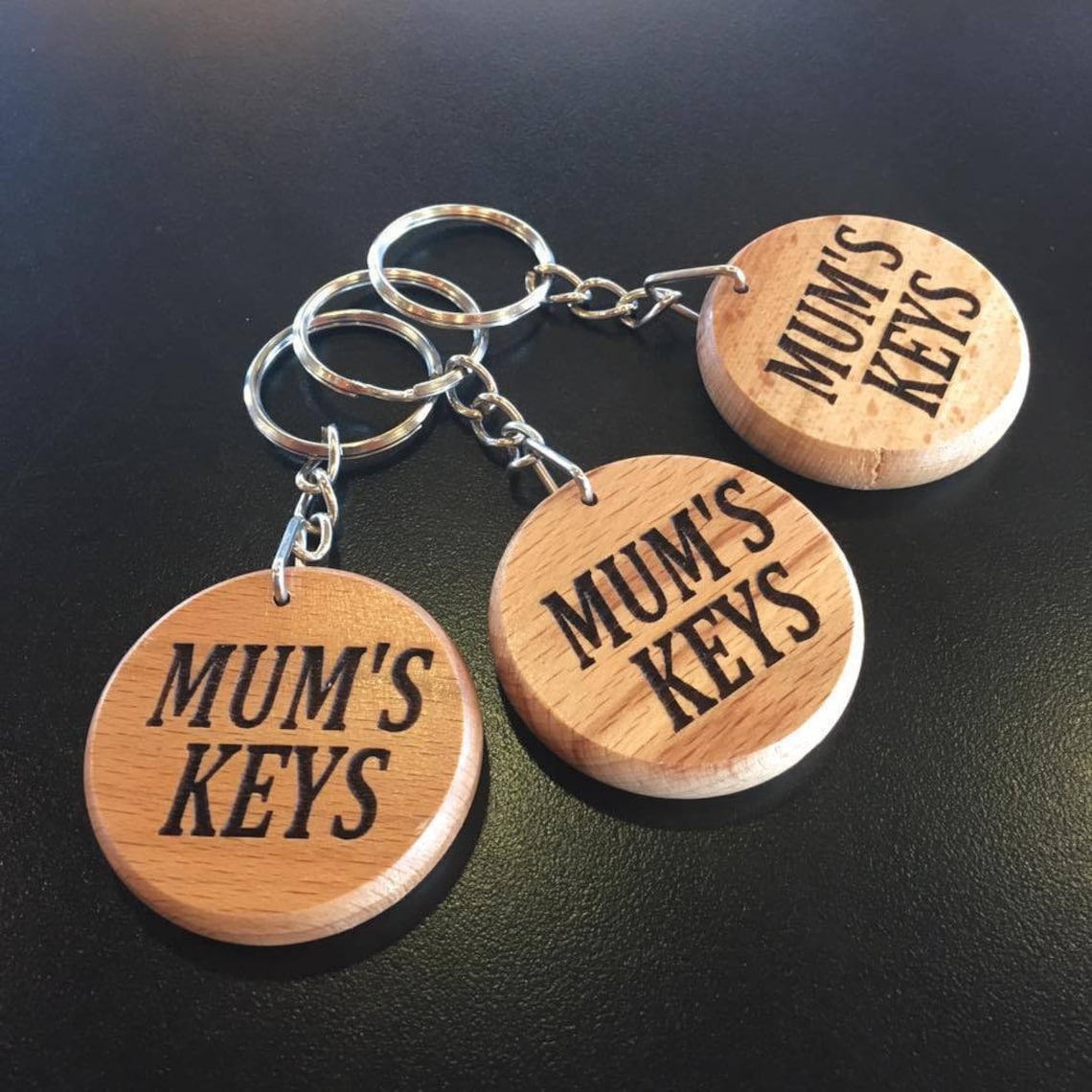 Engraved Wooden Keyring Keychain Key Tag | Etsy