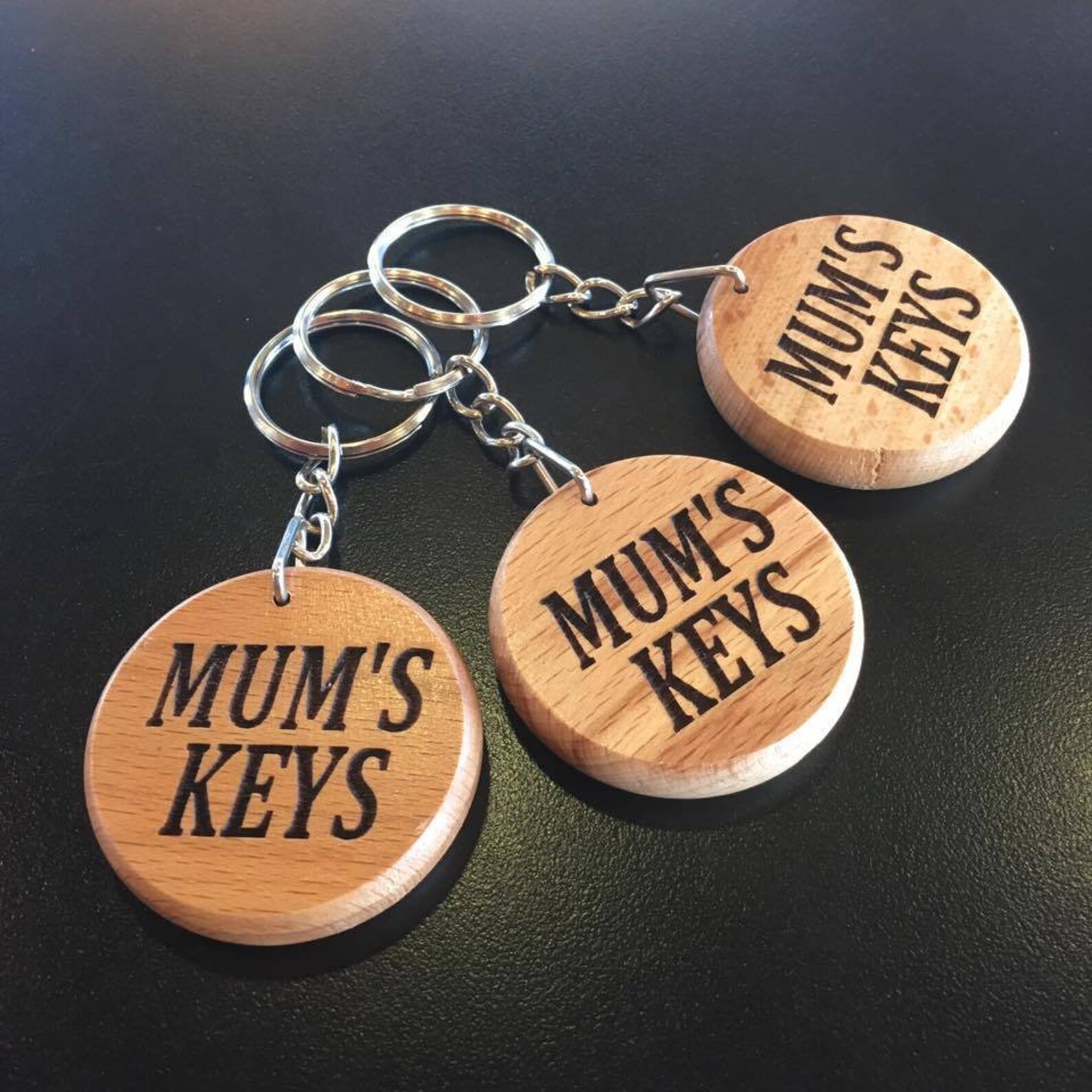 Engraved Wooden Keyring Keychain Key Tag | Etsy