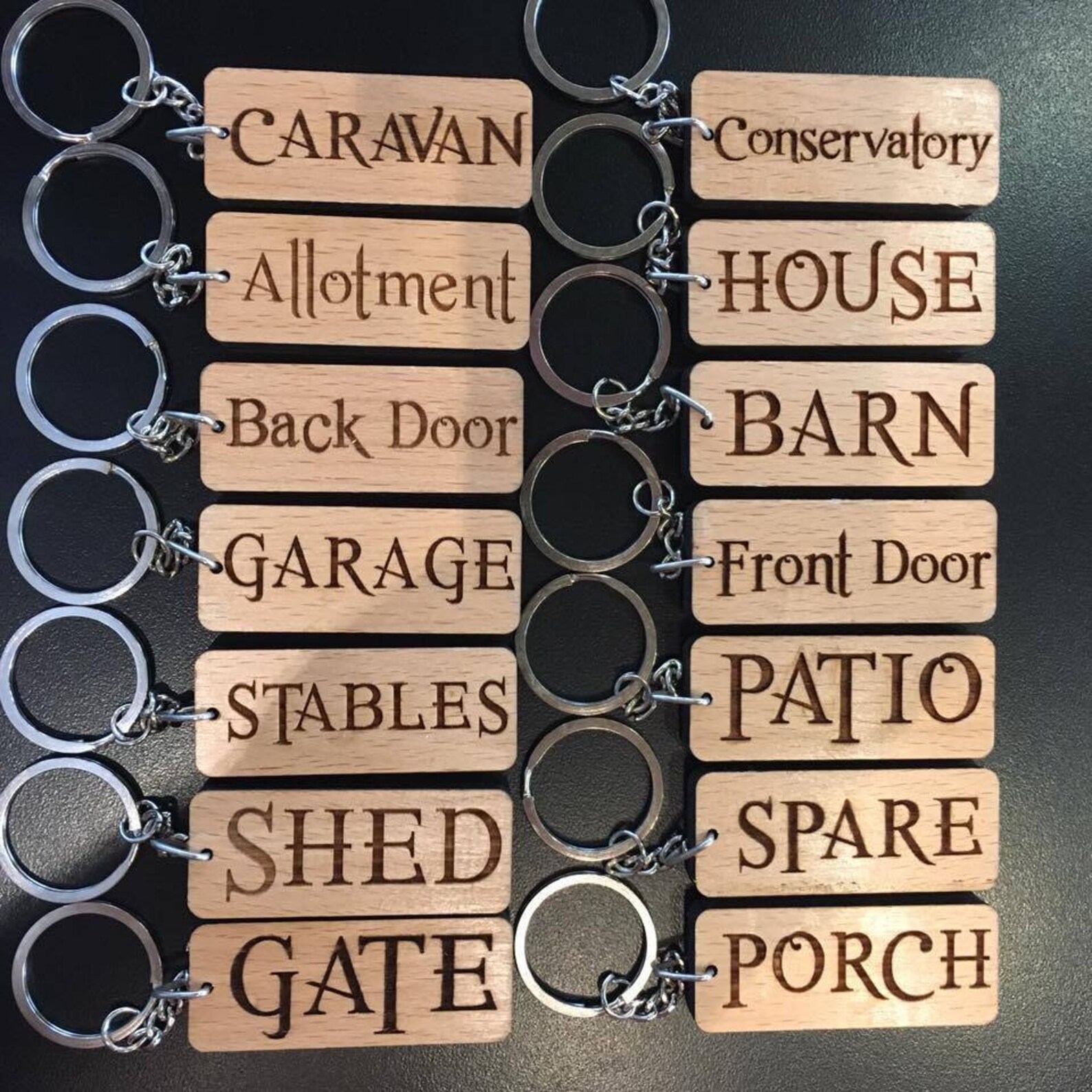 Assigned Key Tags Labels Wooden Engraved Keyrings Keychain | Etsy