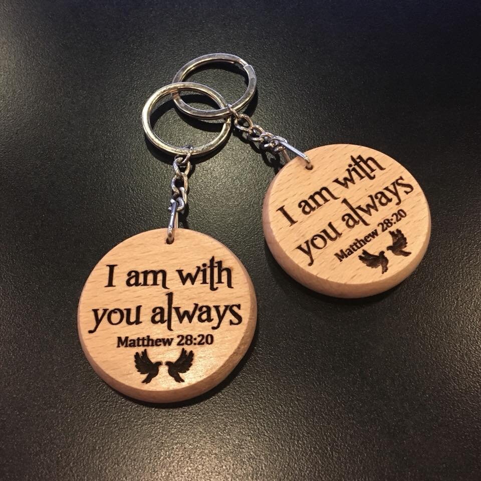 Bible Scriptures Engraved Wooden Keyring Keychain Christian | Etsy
