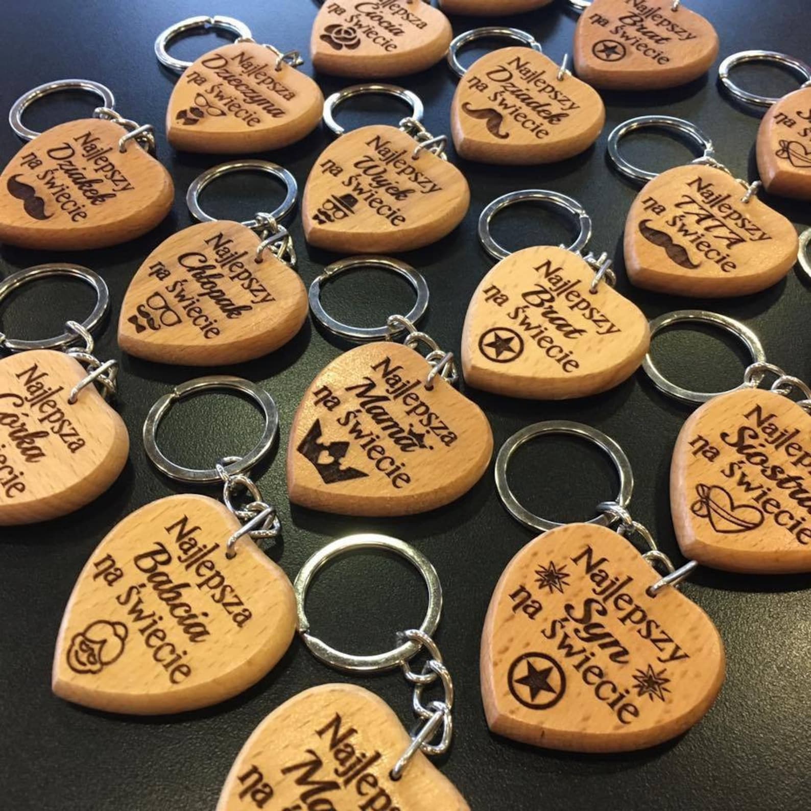 POLISH Keyring Keychain Gifts Babcia, Dziadek, Tata, Mama, Wujek. Córka ...