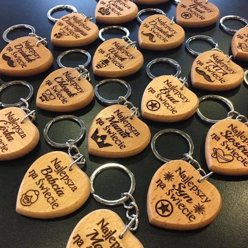 POLISH Keyring Keychain Gifts Babcia, Dziadek, Tata, Mama, Wujek. Córka ...