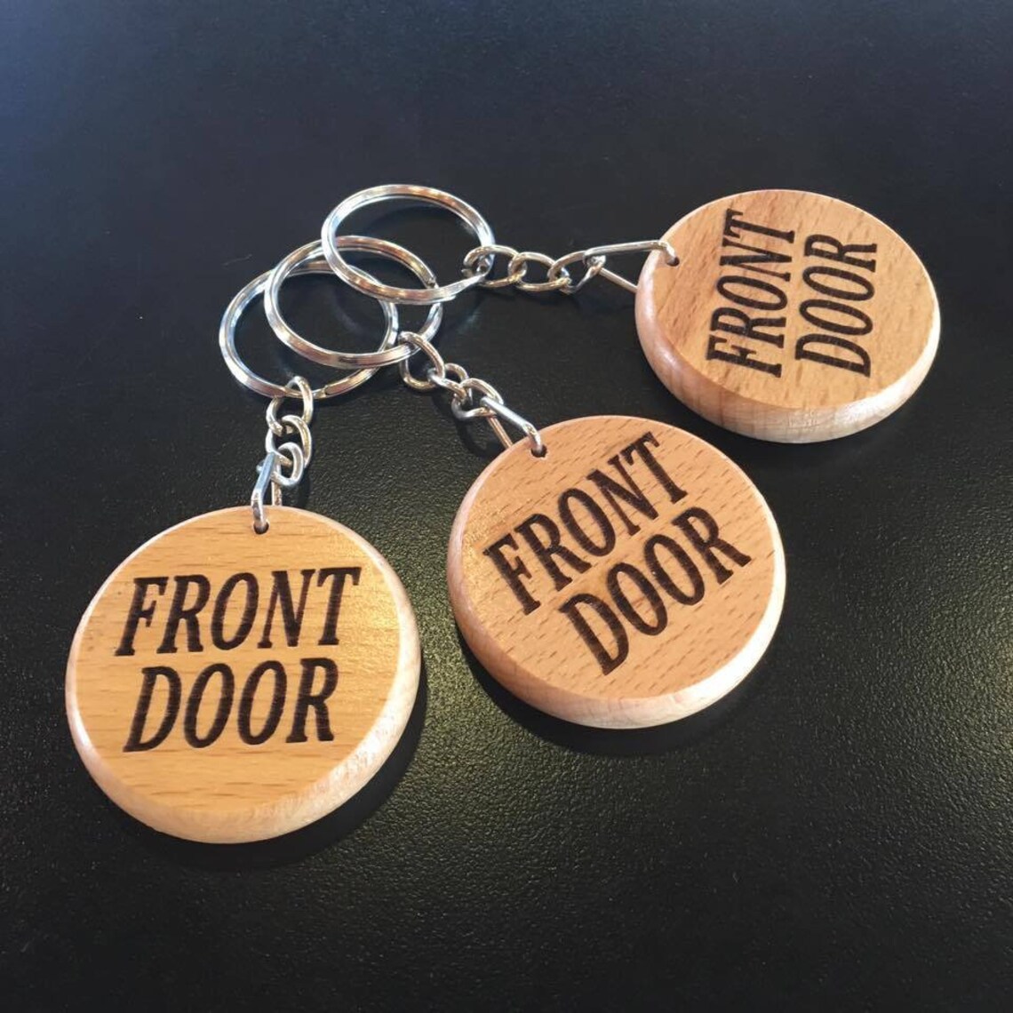Engraved Wooden Keyring Keychain Key Tag | Etsy