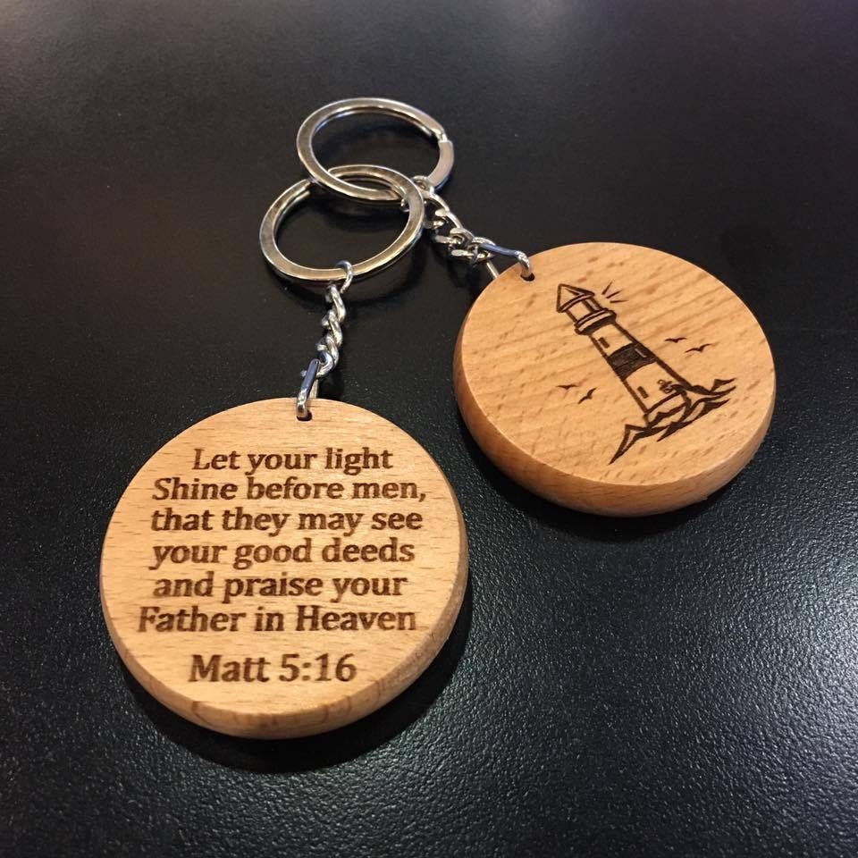 Bible Scriptures Engraved Wooden Keyring Keychain Christian - Etsy UK
