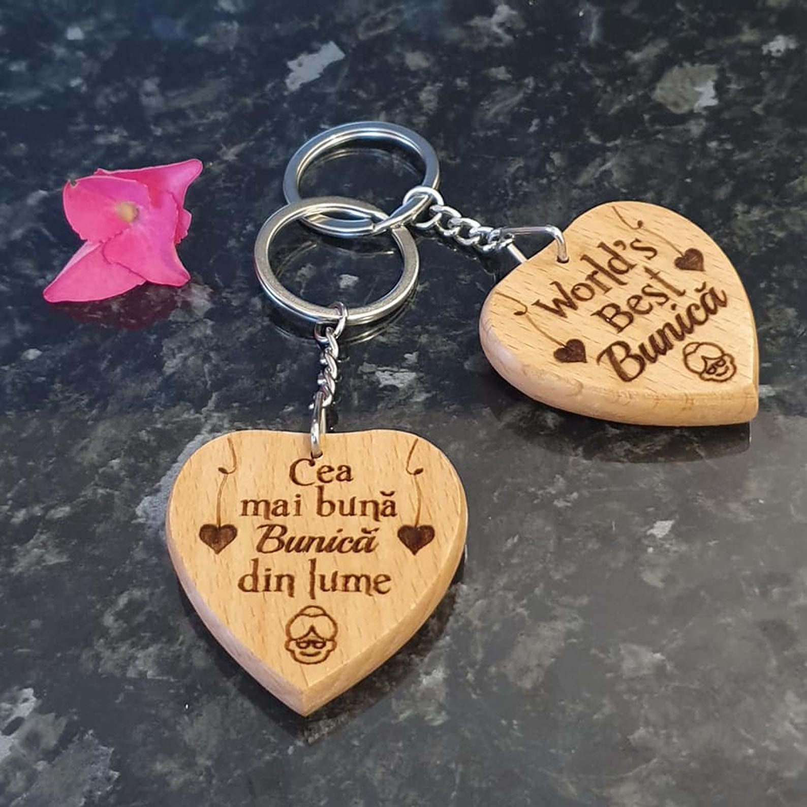 ROMANIAN Gifts Engraved Wooden Keyring Keychain Grandad Mum - Etsy UK