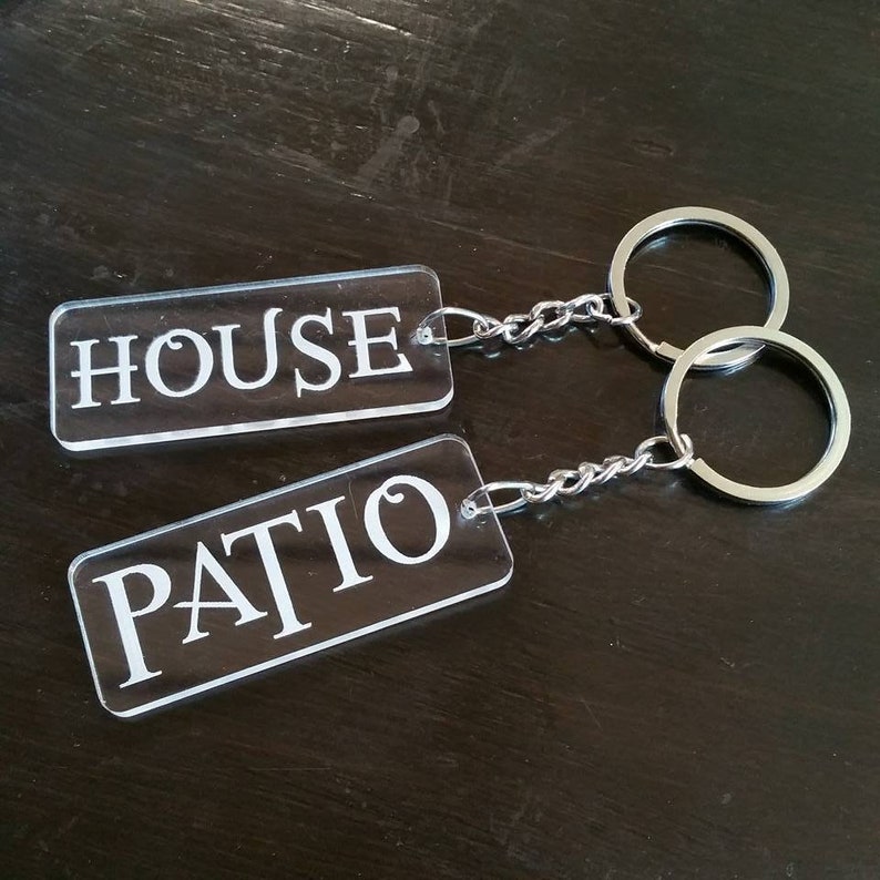 Assigned Key Labels Acrylic Engraved Keyrings Keychain Key Fob - Etsy