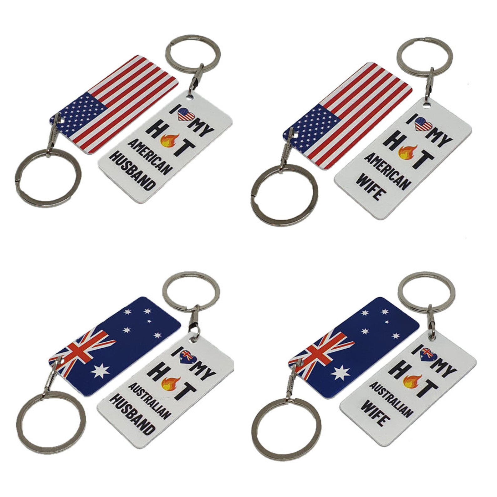 Keyring Keychain for Wife & Husband With Flag India Estonia - Etsy UK