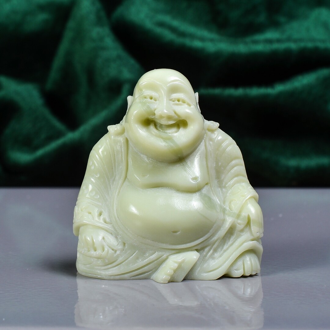 Happy Laughing Buddha Statue Top Grade Quality 100% Natural Serpentine ...