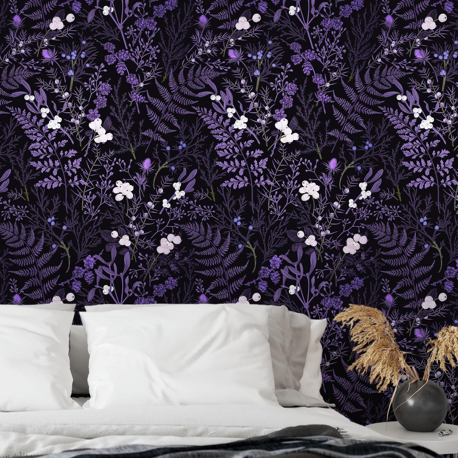 Dark Lavender Purple Forest Wallpaper. Crocus Purple, Dull Lavender ...