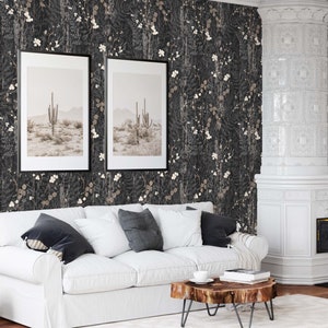 Dark Gray Vintage Forest Rustic Wood Background Wallpaper, Fern Print ...