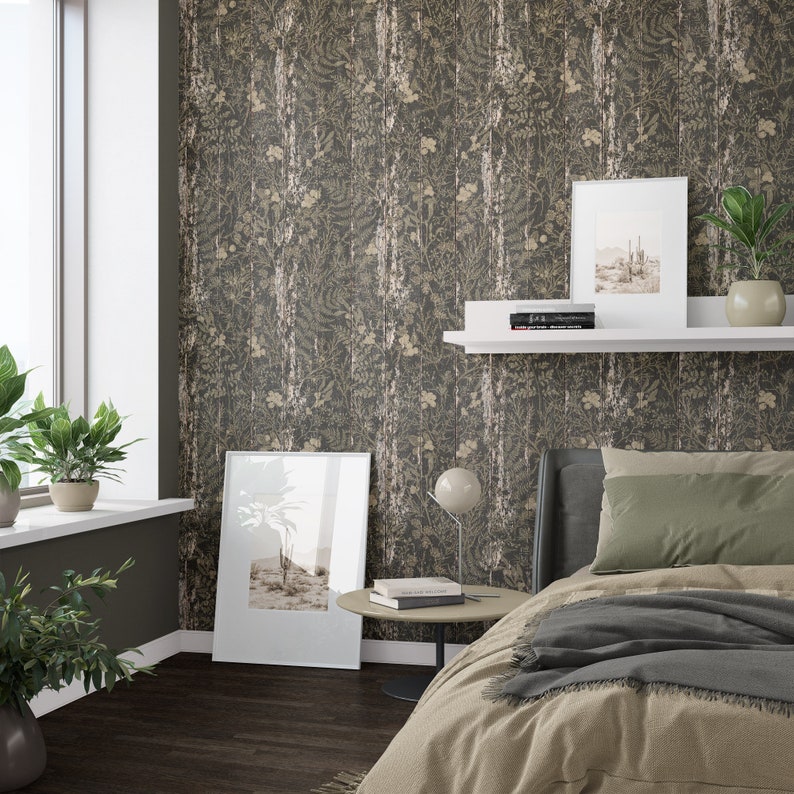 Vintage Forest Rustic Wood Background Wallpaper Forest Print - Etsy