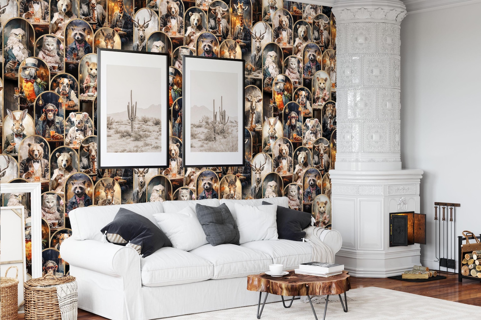 Bar Animals 200% Scaled Wallpaper. Bull, Chimp, Lion, Deer, Eagle, Goat ...
