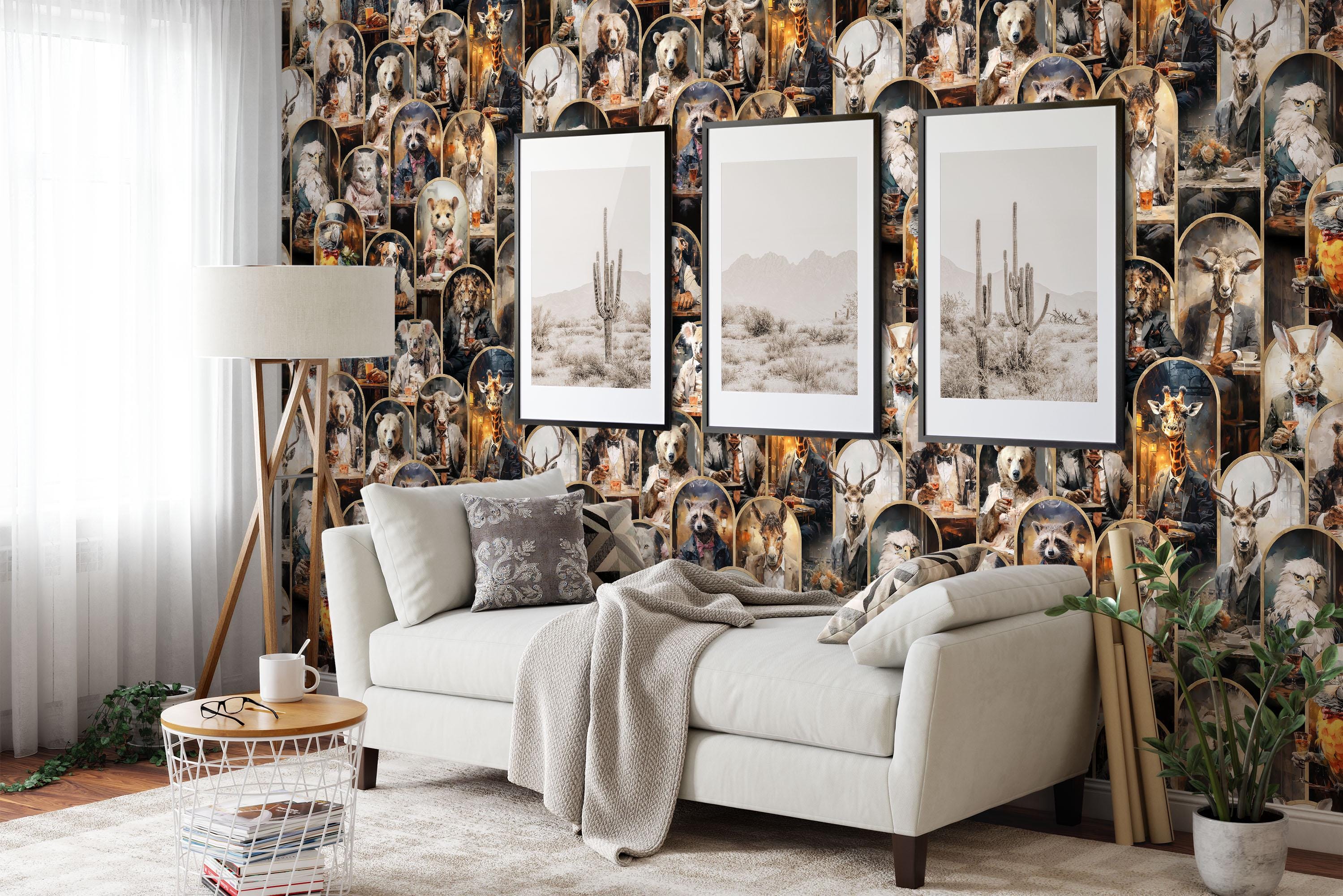 Bar Animals 200% Scaled Wallpaper. Bull, Chimp, Lion, Deer, Eagle, Goat ...