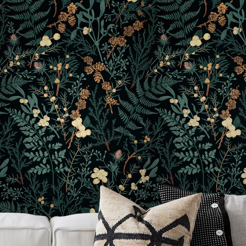 Moody Wallpaper Teal - Etsy UK