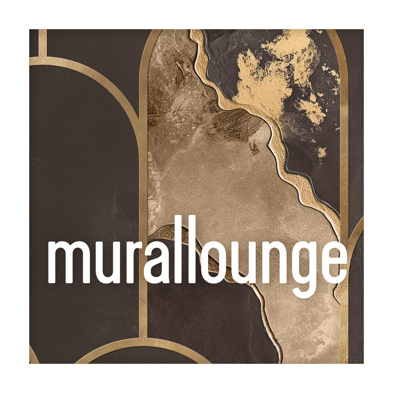 Taupe and Pale Gold Wallpaper, Art Deco Arches Wallpaper. Wenge, Black ...