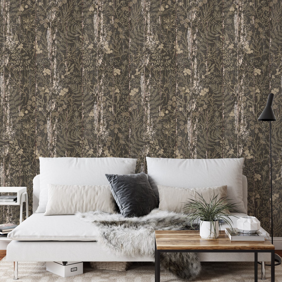 Vintage Forest Rustic Wood Background Wallpaper, Forest Print Wood ...