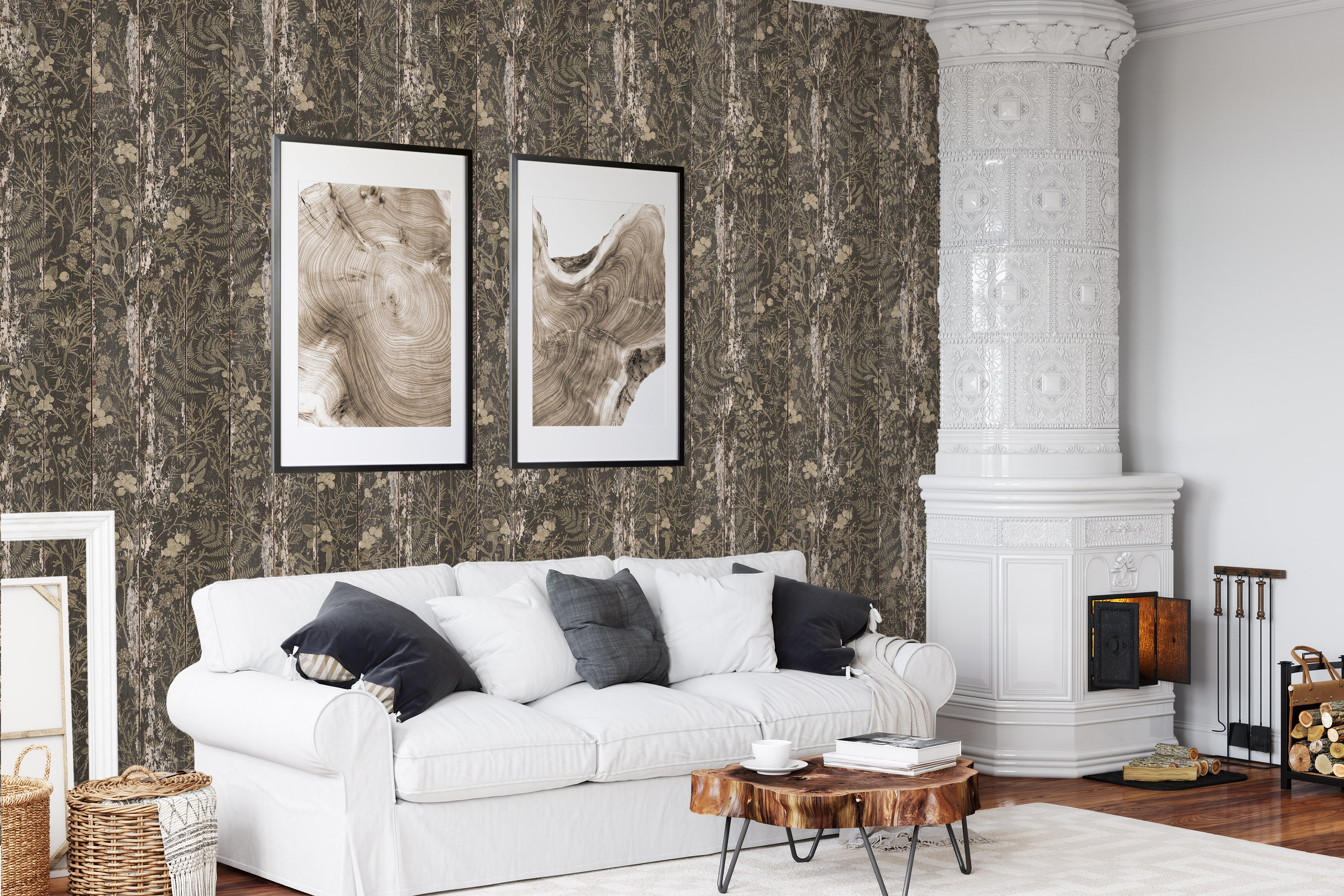 Vintage Forest Rustic Wood Background Wallpaper, Forest Print Wood ...