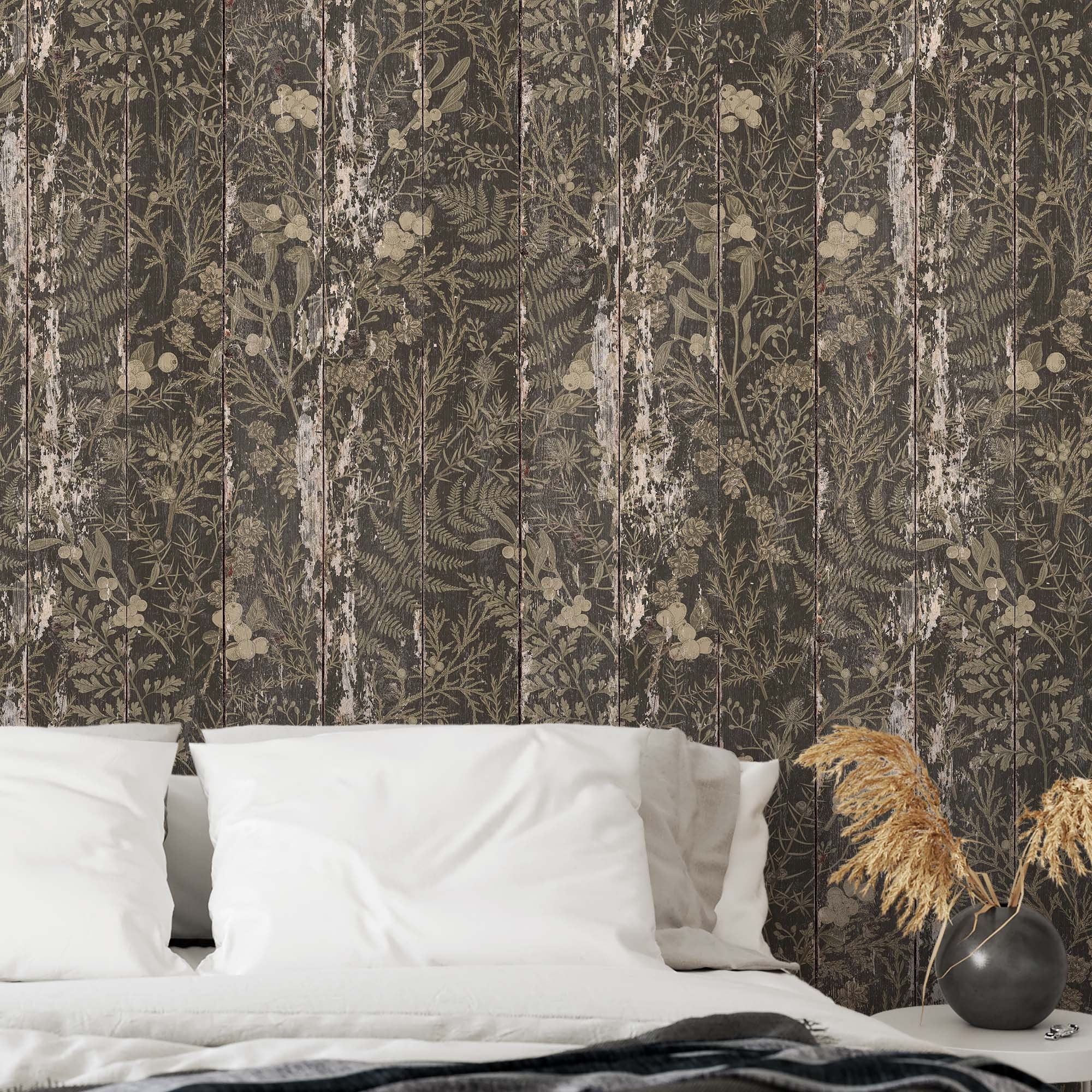 Vintage Forest Rustic Wood Background Wallpaper, Forest Print Wood ...