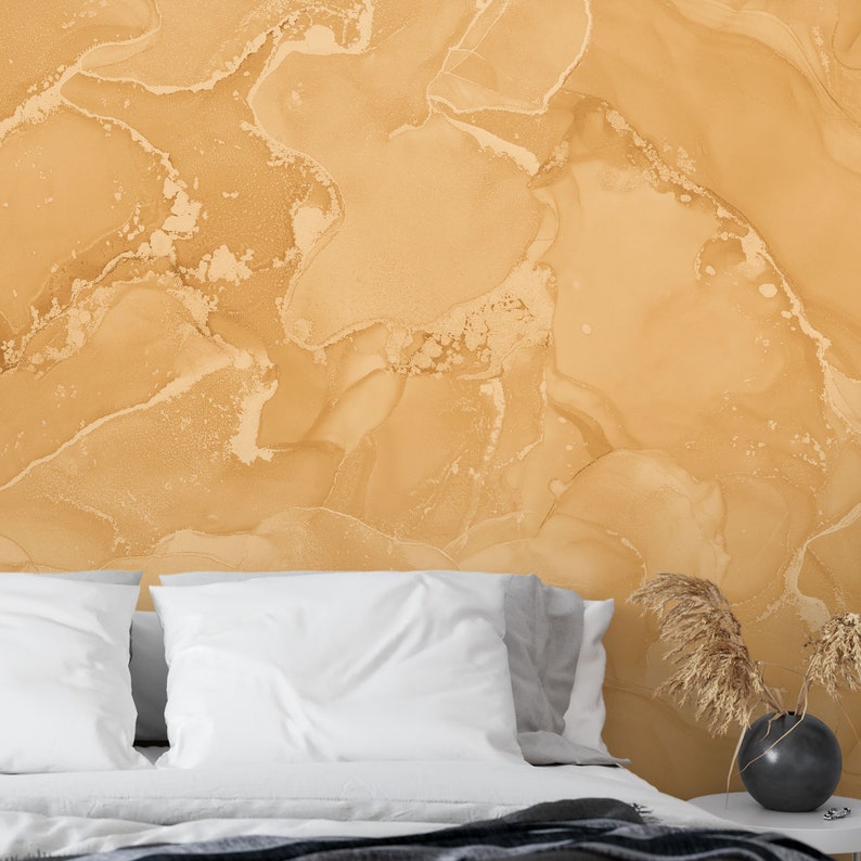 Harvest Gold Fluid Art Wallpaper Alcohol Ink Art. Middle - Etsy