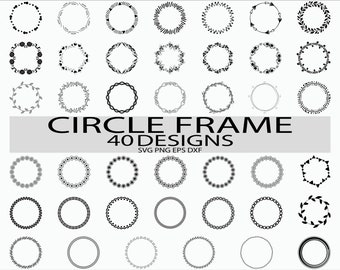 Circle border svg | Etsy